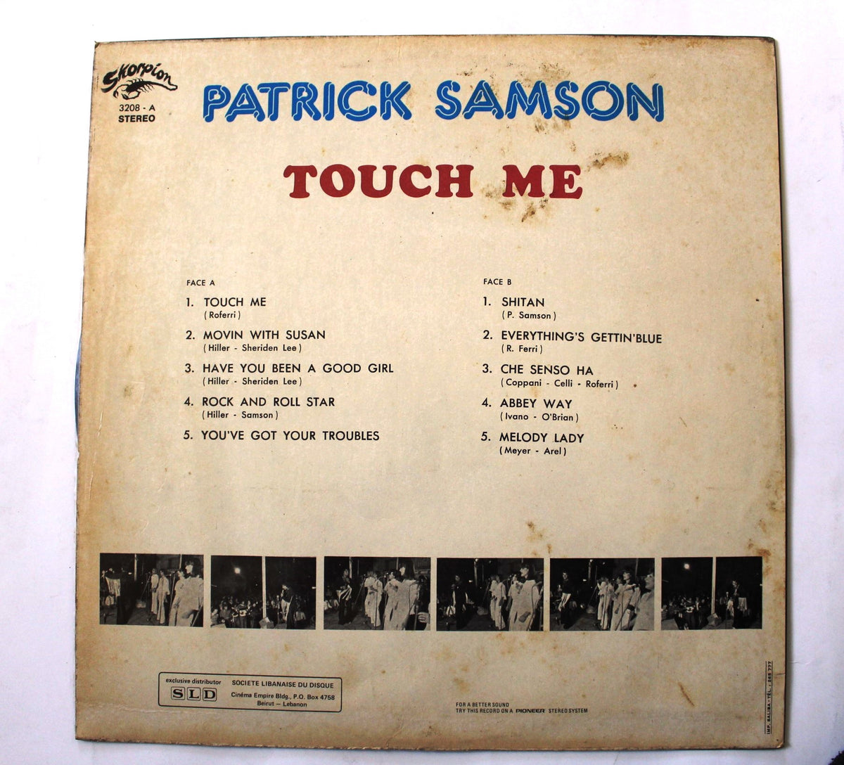 Patrick Samson – Touch Me Vinyl LP Record – Braichposters