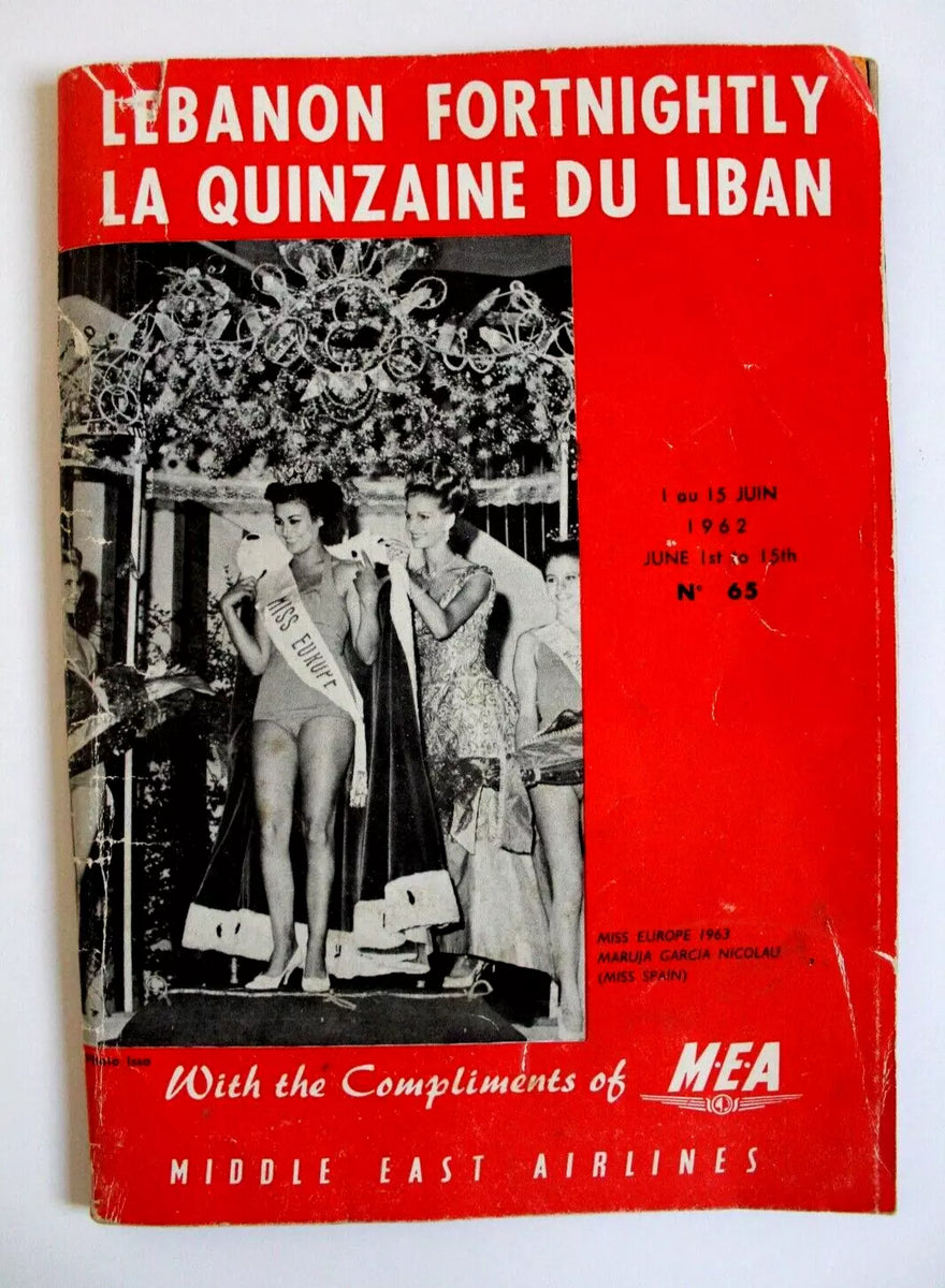 Lebanon Fortnightly Miss Europe/Lebanon Travel MEA Airlines Guide Maga ...