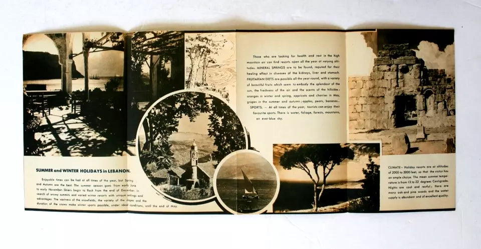 Lebanon Summer & Winter TOURIST Holidays Vintage Lebanese BROCHURE 50s ...