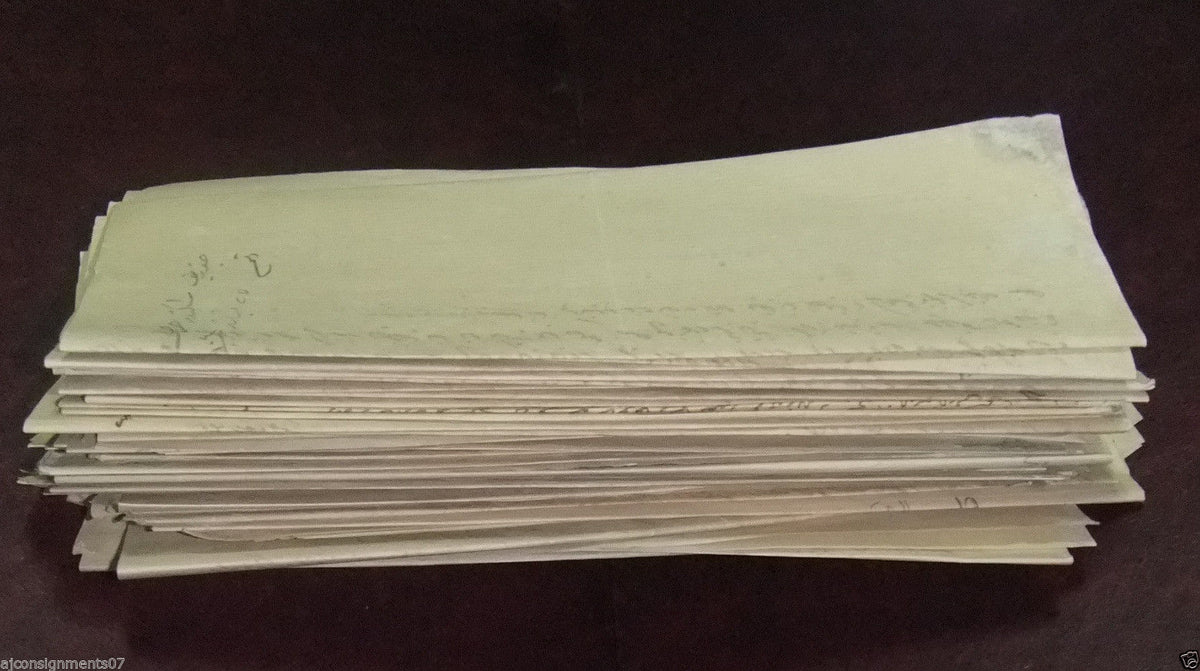 (Lot of 43) Old Arabic Original Merchant Receipt Letters Handwritten H ...