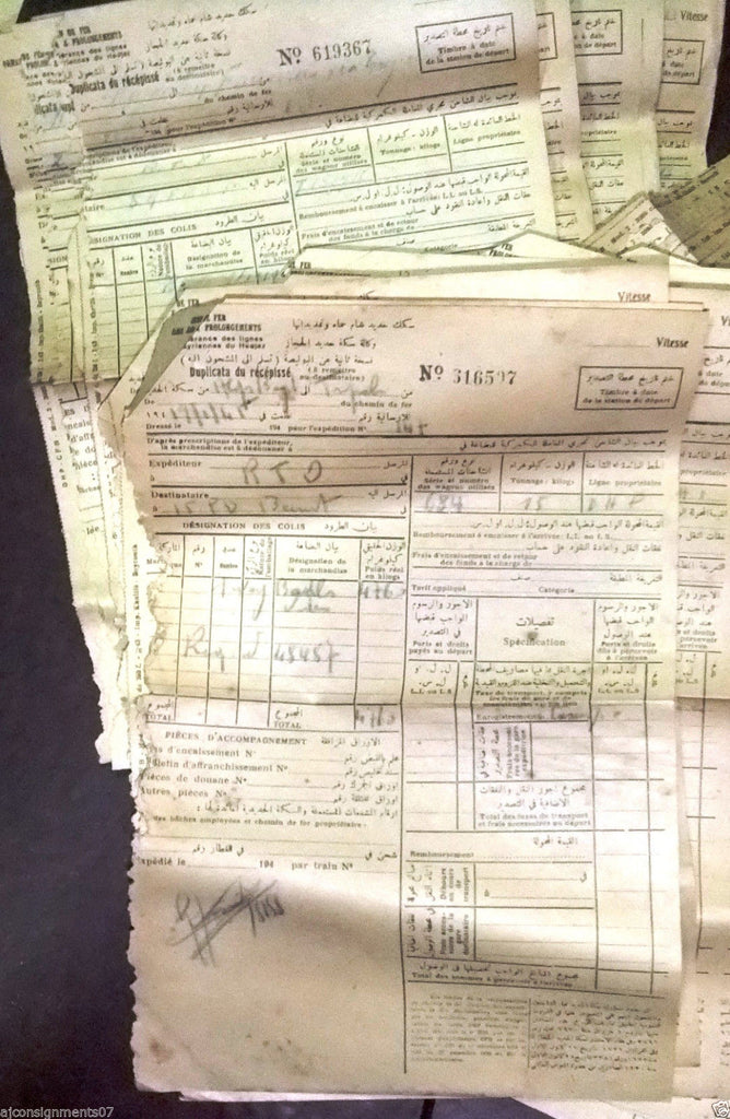 Old Original 50+ Train Receipts Syria, Lebanon Lebanese Tripoli, Beiru ...