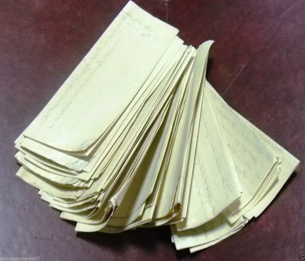 (Lot of 43) Old Arabic Original Merchant Receipt Letters Handwritten H ...