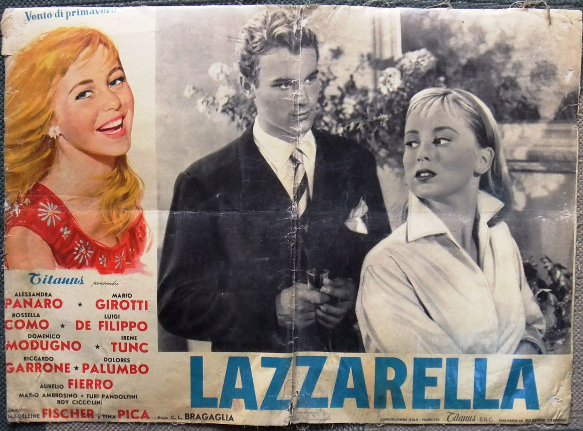 (Set of 4) LAZZARELLA Patricia Medina Fotobusta Italian Film Lobby Car ...