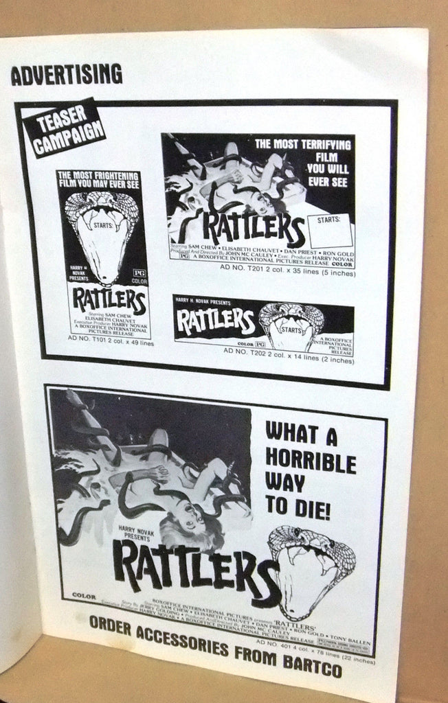 RATTLERS (Sam Chew Jr.) Original Movie Horror Pressbooks 70s ...