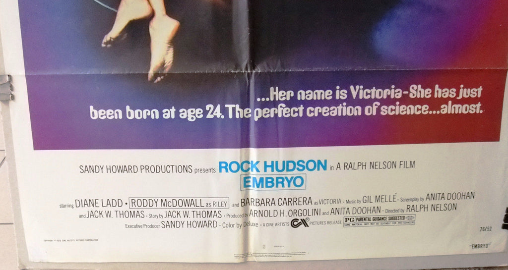 EMBRYO (Rock Hudson) 41"x27" Original Movie US Poster 70s – Braichposters