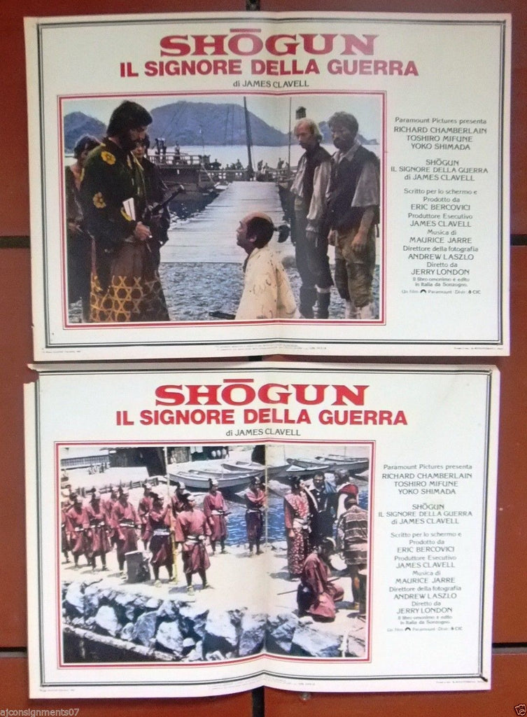 {Set of 8} Shogun {Toshirô Mifune} Org. Italian Lobby Card 80s ...
