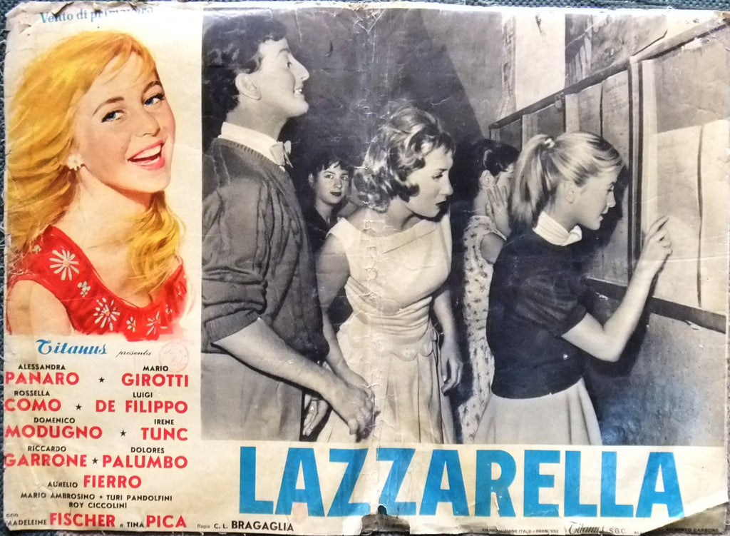 (Set of 4) LAZZARELLA Patricia Medina Fotobusta Italian Film Lobby Car ...