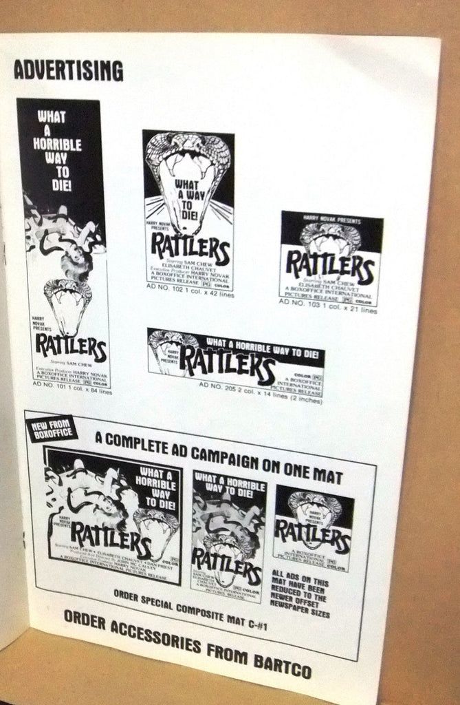 RATTLERS (Sam Chew Jr.) Original Movie Horror Pressbooks 70s – Braichposters