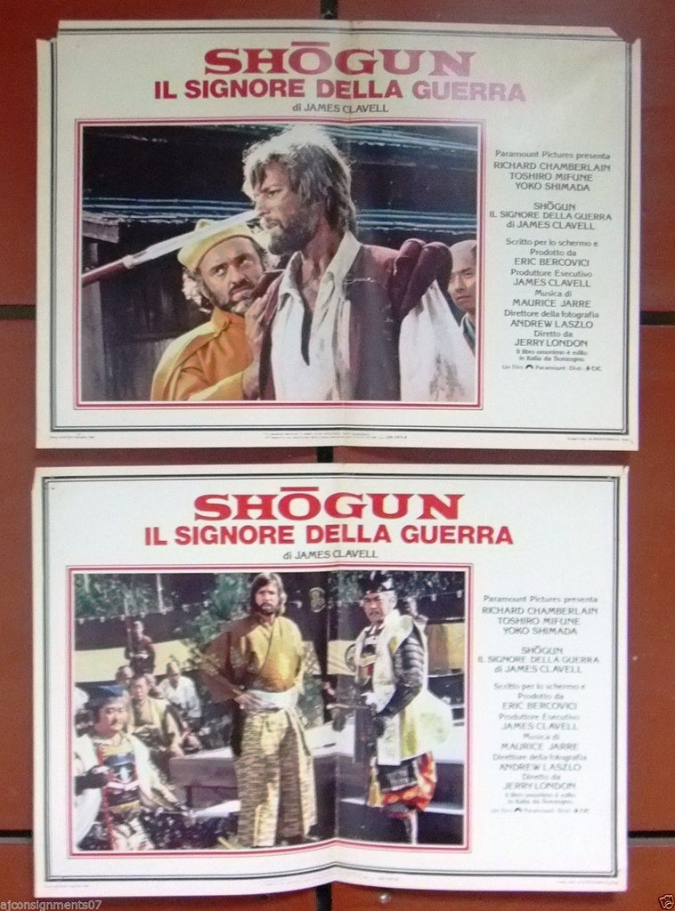 {Set of 8} Shogun {Toshirô Mifune} Org. Italian Lobby Card 80s ...