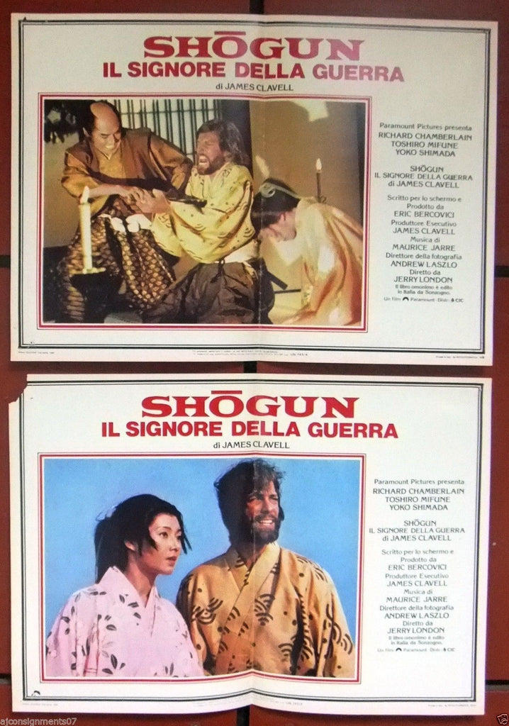 {Set of 8} Shogun {Toshirô Mifune} Org. Italian Lobby Card 80s ...