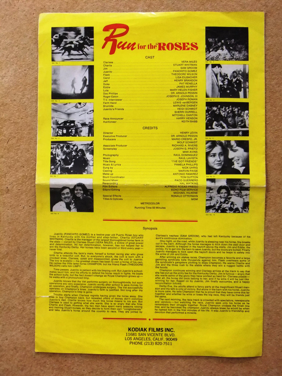Run for the Roses (Stuart Whitman) Original Movie Pressbooks 70s ...