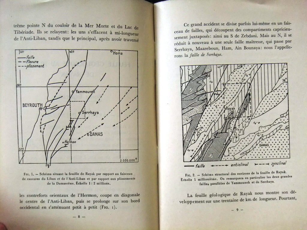 ‬Carte Geologique Rayak Lebanese Guide French Book Map 1950 – Braichposters
