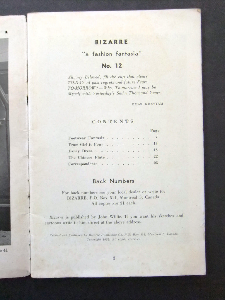 Bizarre: A Fashion Fantasia Original #12 Rare Magazine 1953 – Braichposters