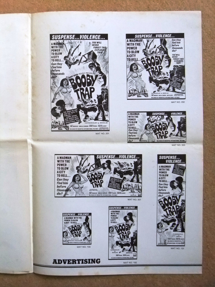 Booby Trap (Carl Monson) 11x17" Original U.S. Movie Pressbook 80s ...
