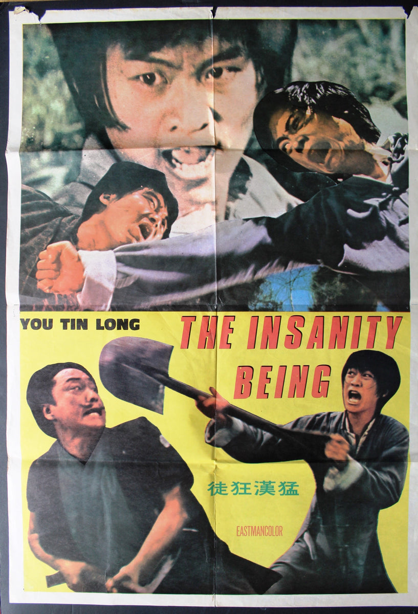 The Insanity Being (Yu Tien-Lung) 39x27" Kung Fu Lebanese Original Mov ...