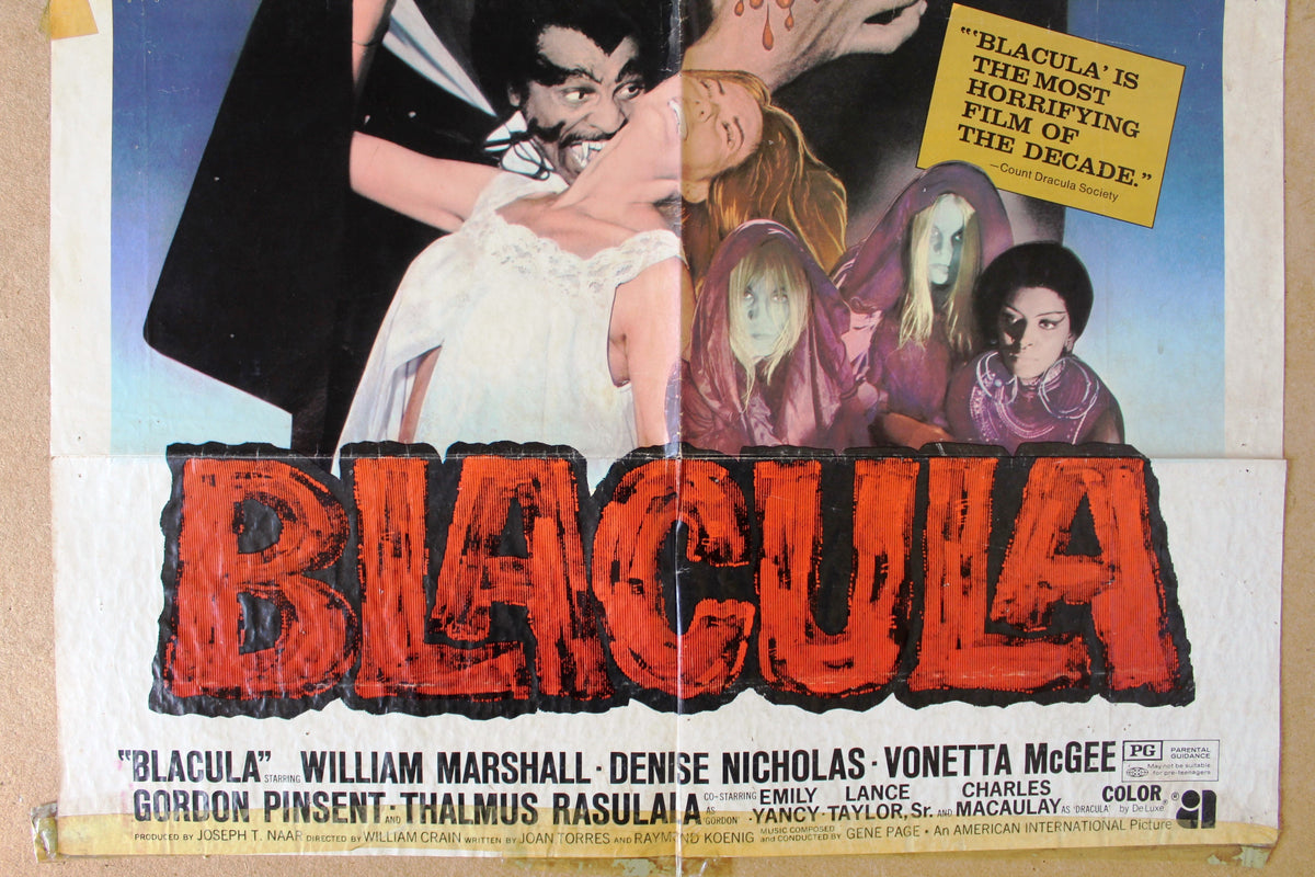 BLACULA (William Marshall) 41"x 27" Original Movie US Poster 70s ...