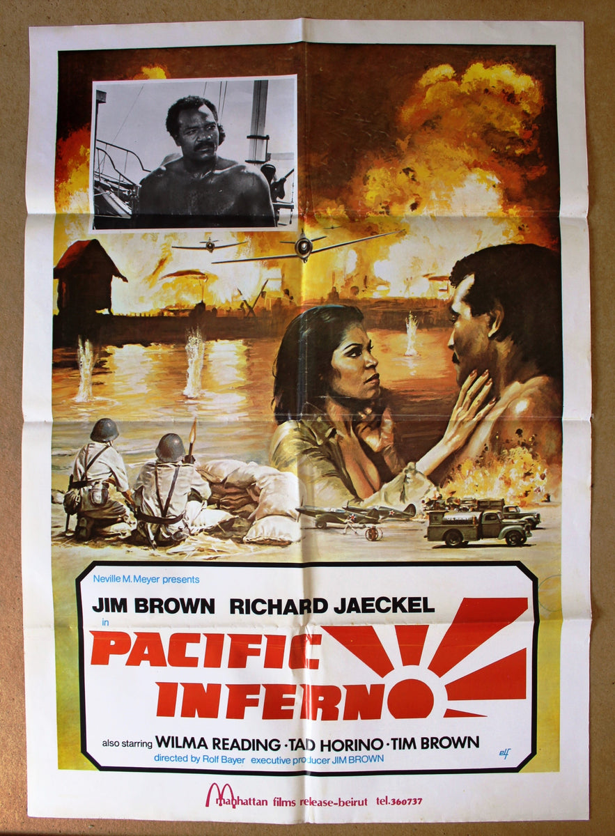 Pacific Inferno (Jim Brown) 39x27" Lebanese Org Movie Poster 70s ...